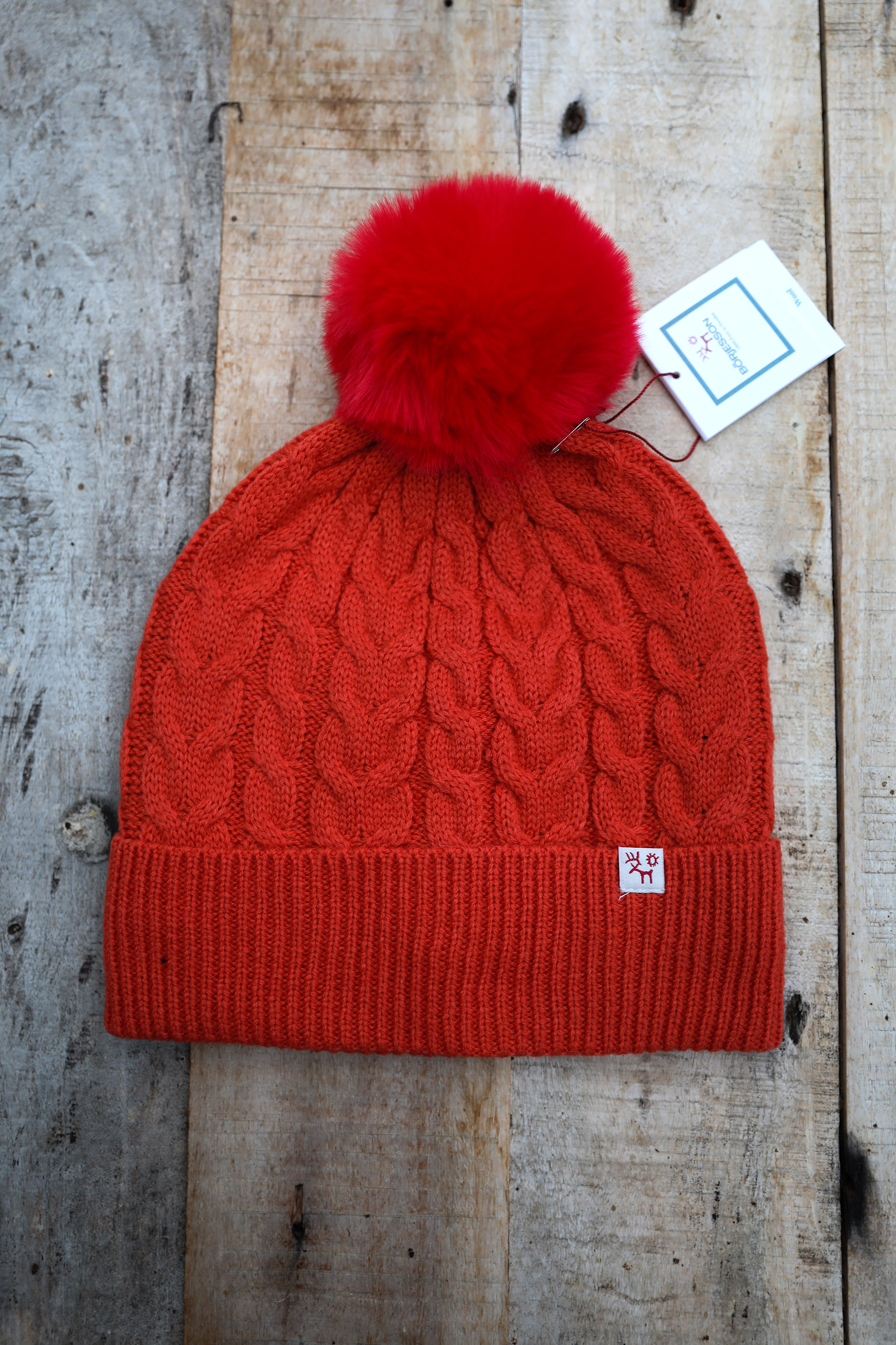 Hut mit Bommel rot - Bloomingshop.se