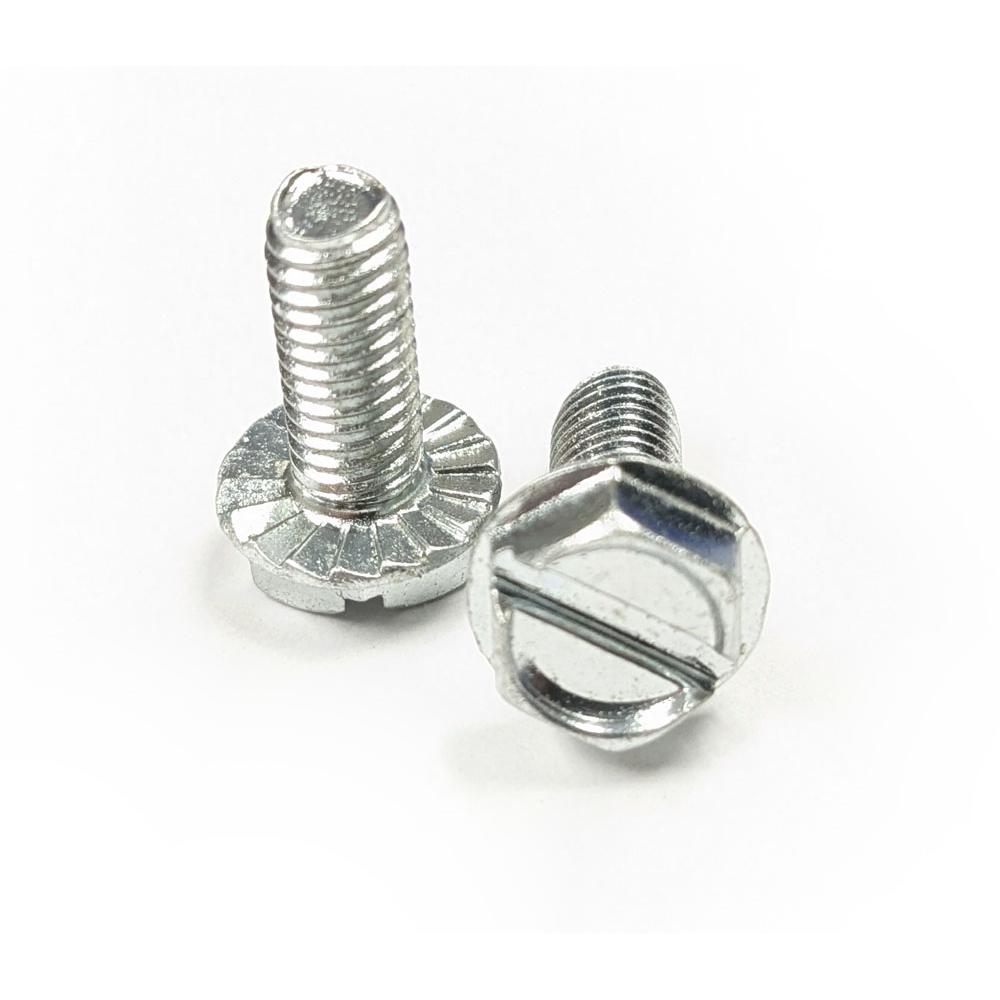 #10-32 x 1/2" Serrated Slotted Hex Head Thread Forming Screw - Free Play