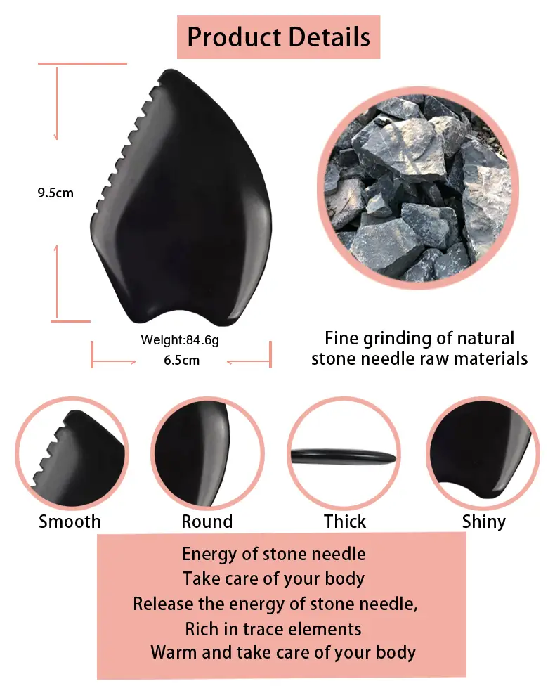 Gua Sha i svart sten – massage & avslappning | Köp online