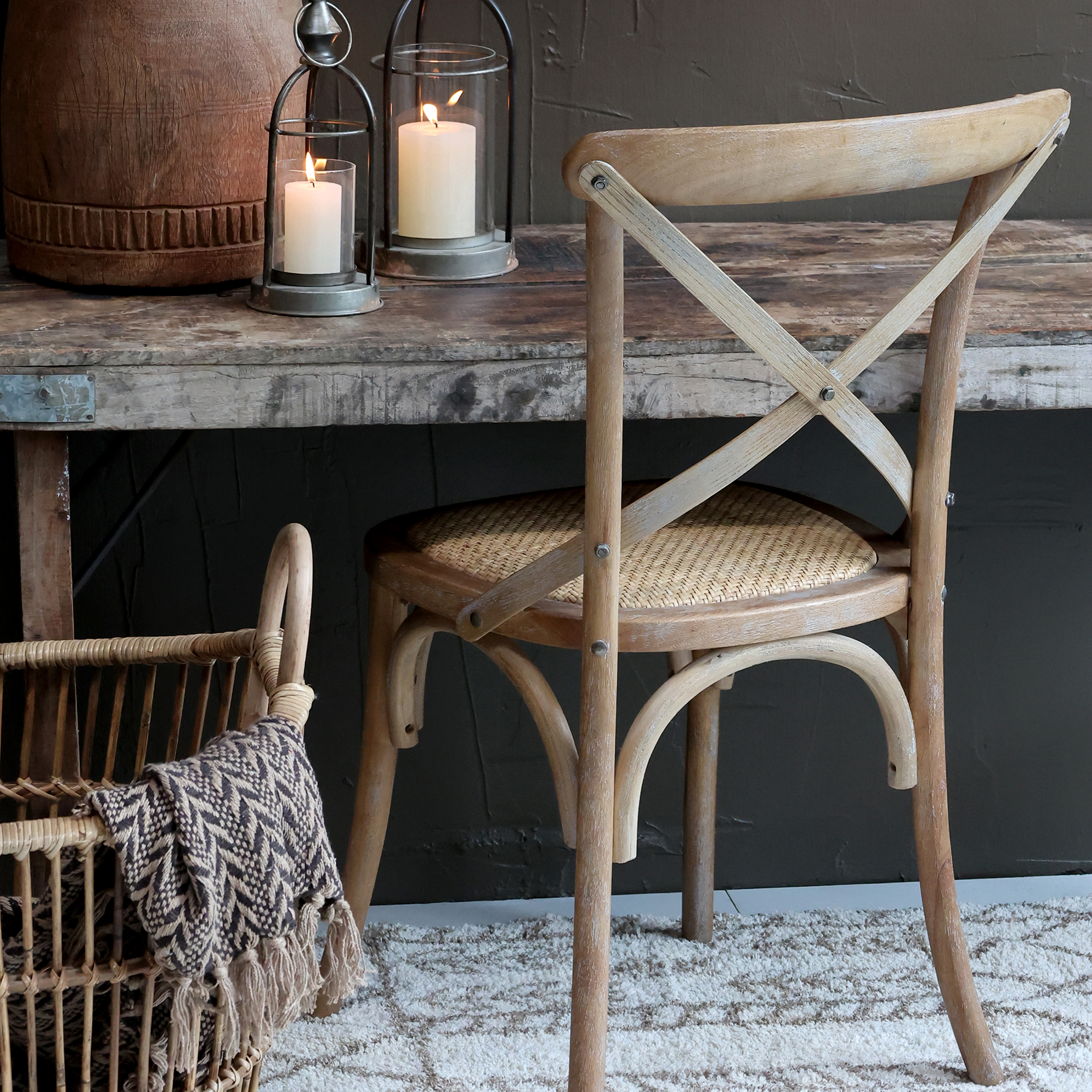 Fransk matstol med rottingsits - Solgården Möbler & Inredning