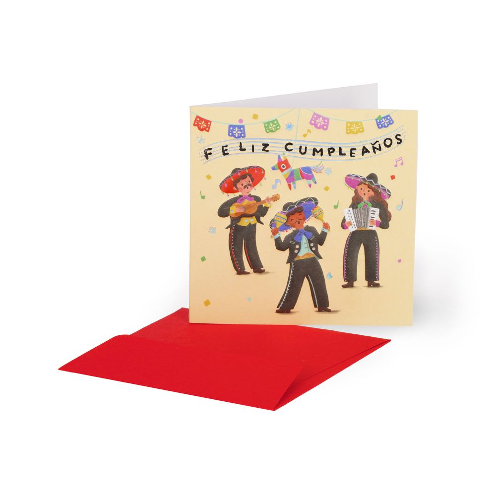 Small Greeting card, Feliz Cumpleanos Mariachi (BQEB054) - KIDEK
