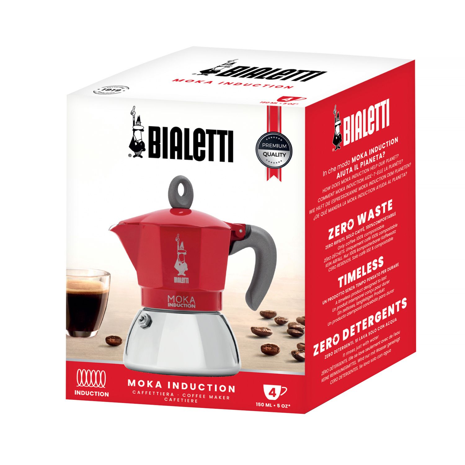 Bialetti - Bialetti New Moka Induktion - 4 cups - 150ml - Baristashopen