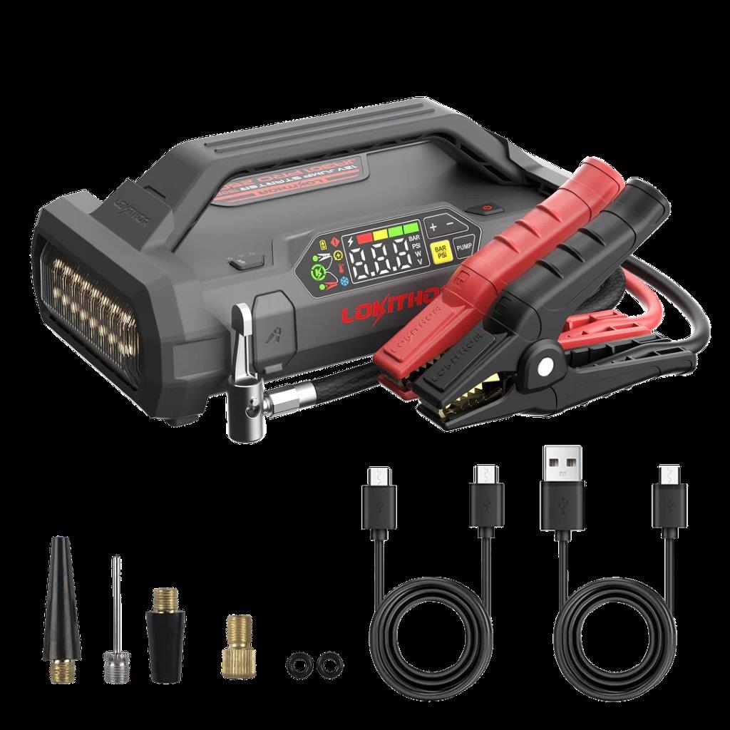 Lokithor JA301 PRO Jump Starter with Air Compressor | 4 IN 1 - HAB