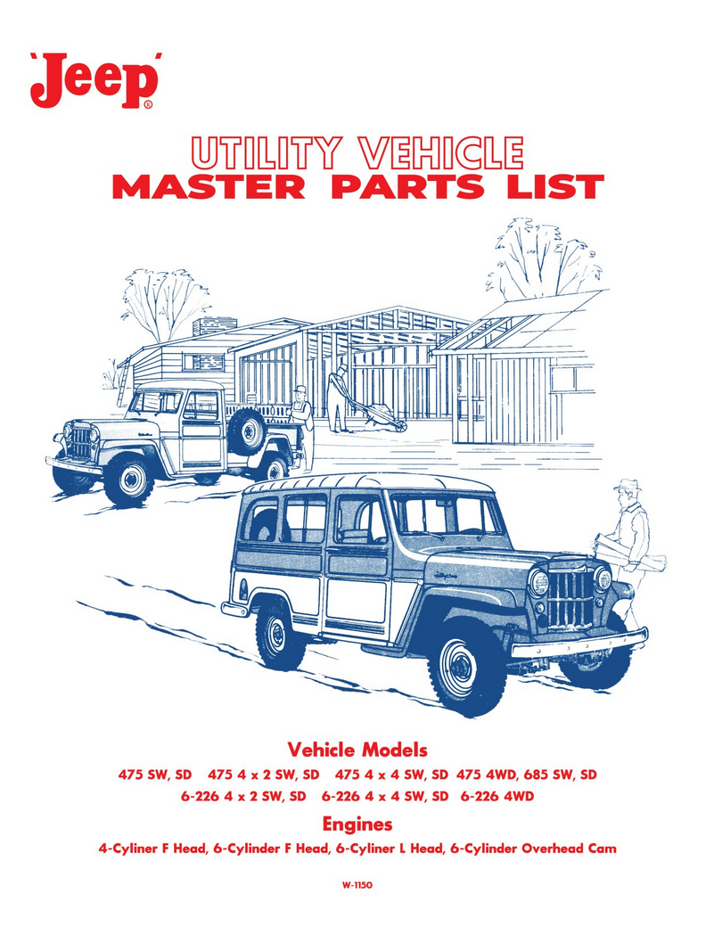 1952 - 1965 Jeep Utility Vehicle Master Parts List