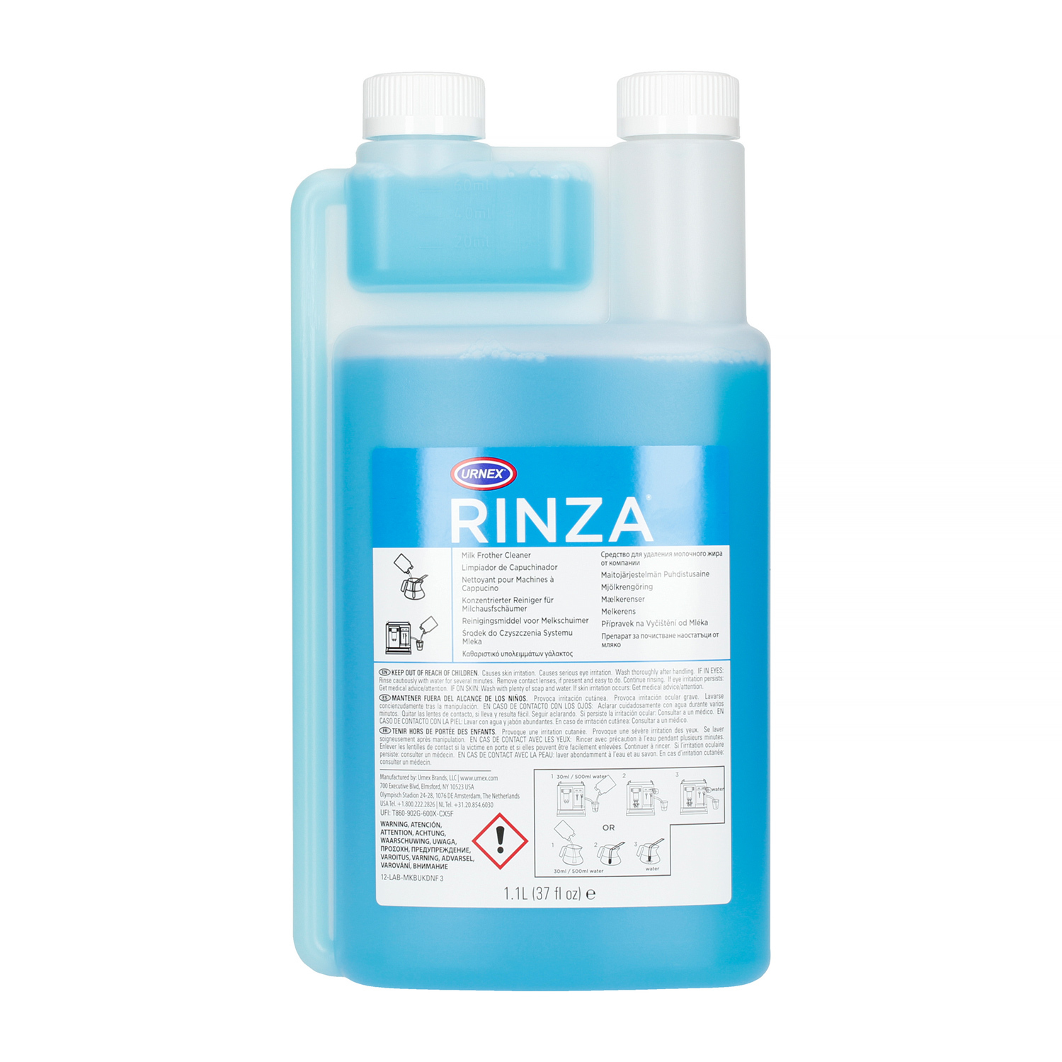 Urnex - Rinza - Rengöringsmedel - 1,1L - Med Doseringsmått - Baristashopen