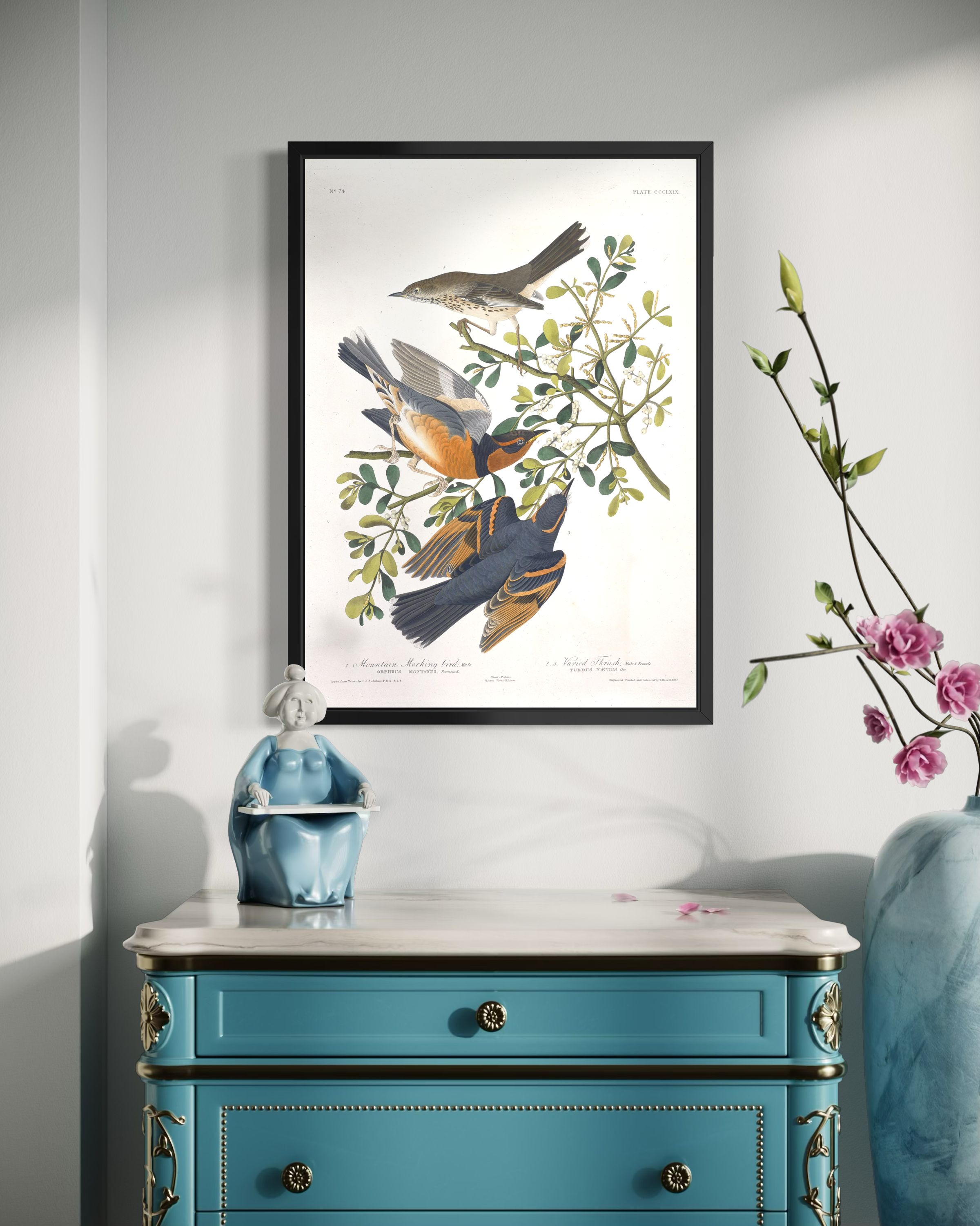 John James Audubon - Mountain Mocking Bird - Poster - Crooked Arts