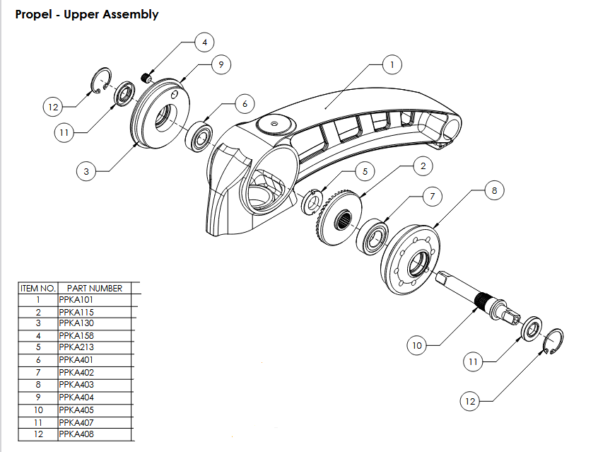 Native Watercraft Propel Drive - Spare Parts Overview - KayakAngler.eu