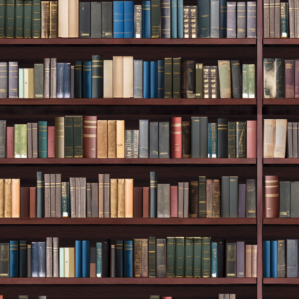 Library wall - wallpaper - A3 - Miniatyrskatt AB