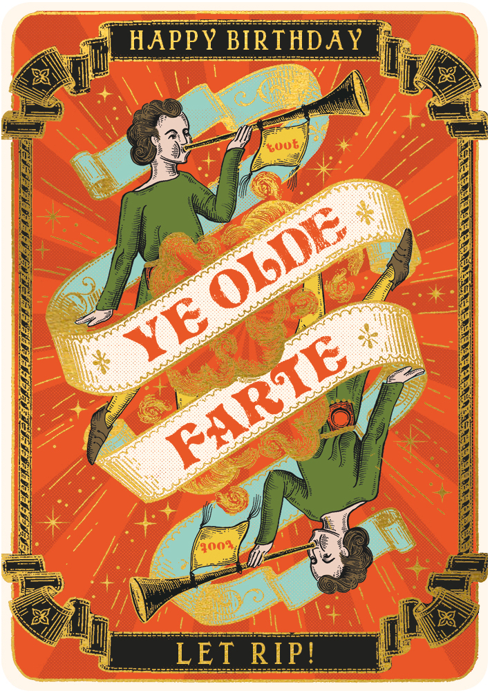 Huzzah Ye Olde Farte Birthday Card - paperme.se