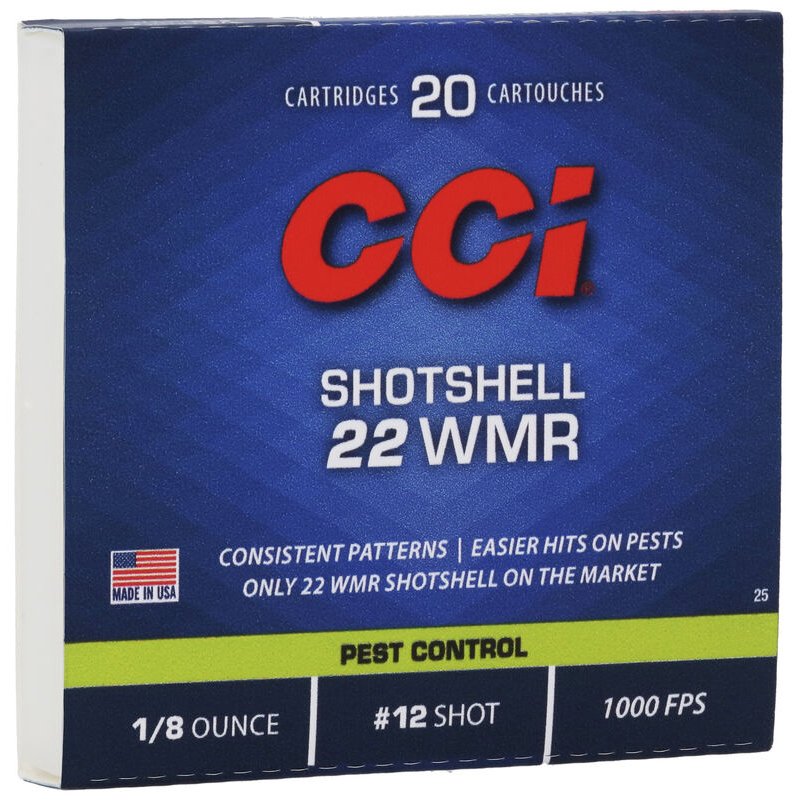 CCI Rimfire Shotshells Pest Control Ammo .22 WMR 3,54g / 52gr #12 Shot ...