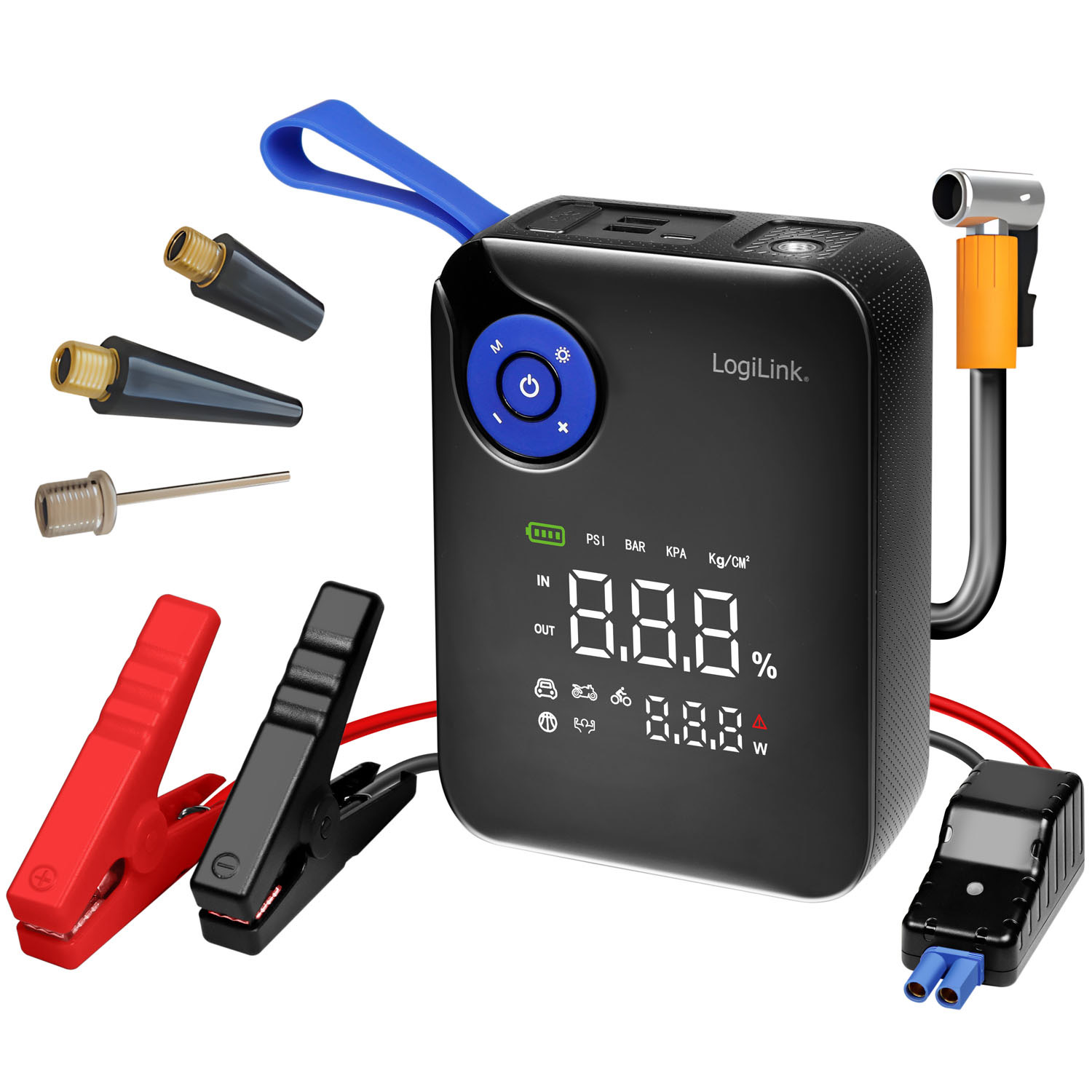 LogiLink | Portable 4-in-1 Jump Starter with Air Compressor - The ...
