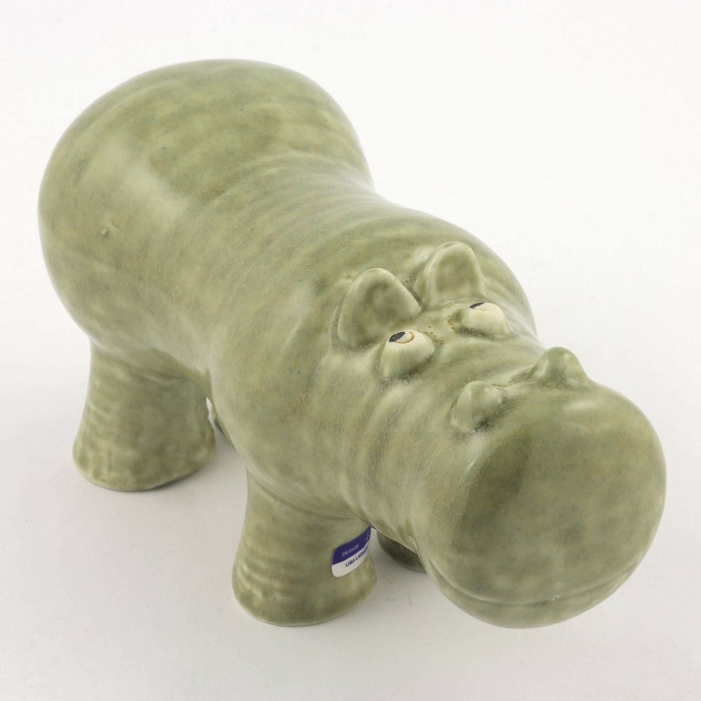 Lisa Larson (Large Zoo 1965) Honest Hippo (Green) 18/9 cm (2)