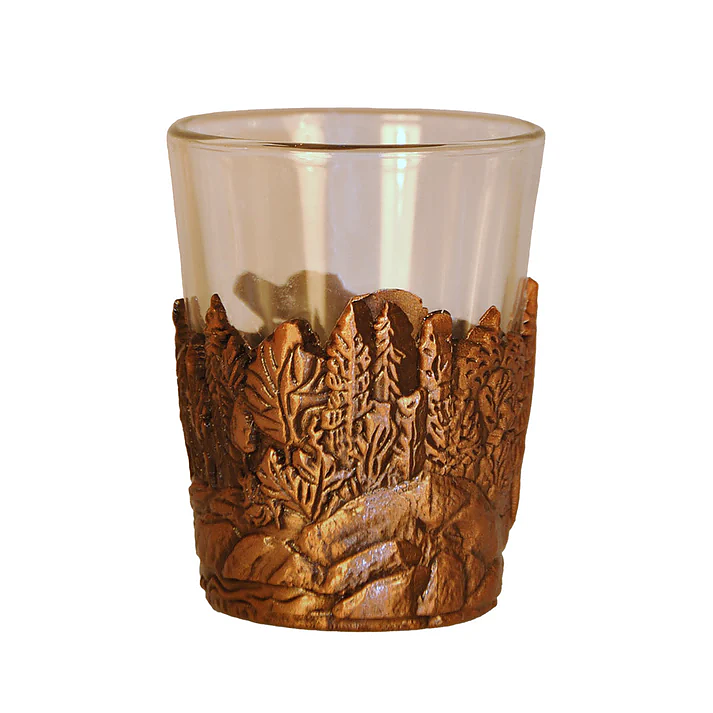 Shot Glass Sweden Moose Bronze Metal