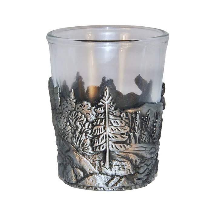 Shot Glass Sweden Moose Silver Metal