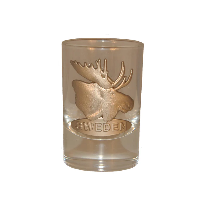 Shot Glass Sweden Moose Silver Metal