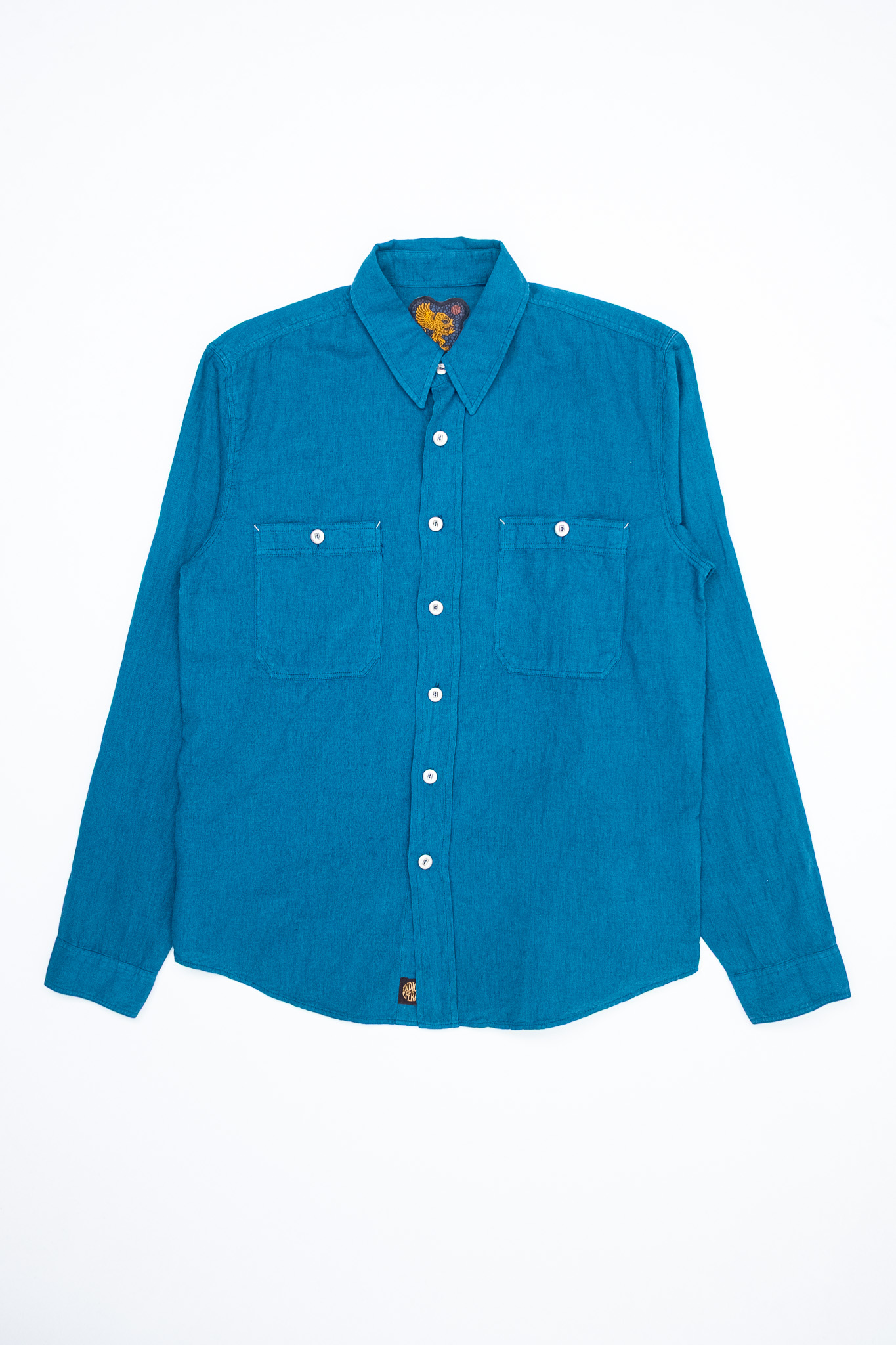 Indigofera - McAllen Mill Scale Canvas Ocean Blue Cotton/Linen ...