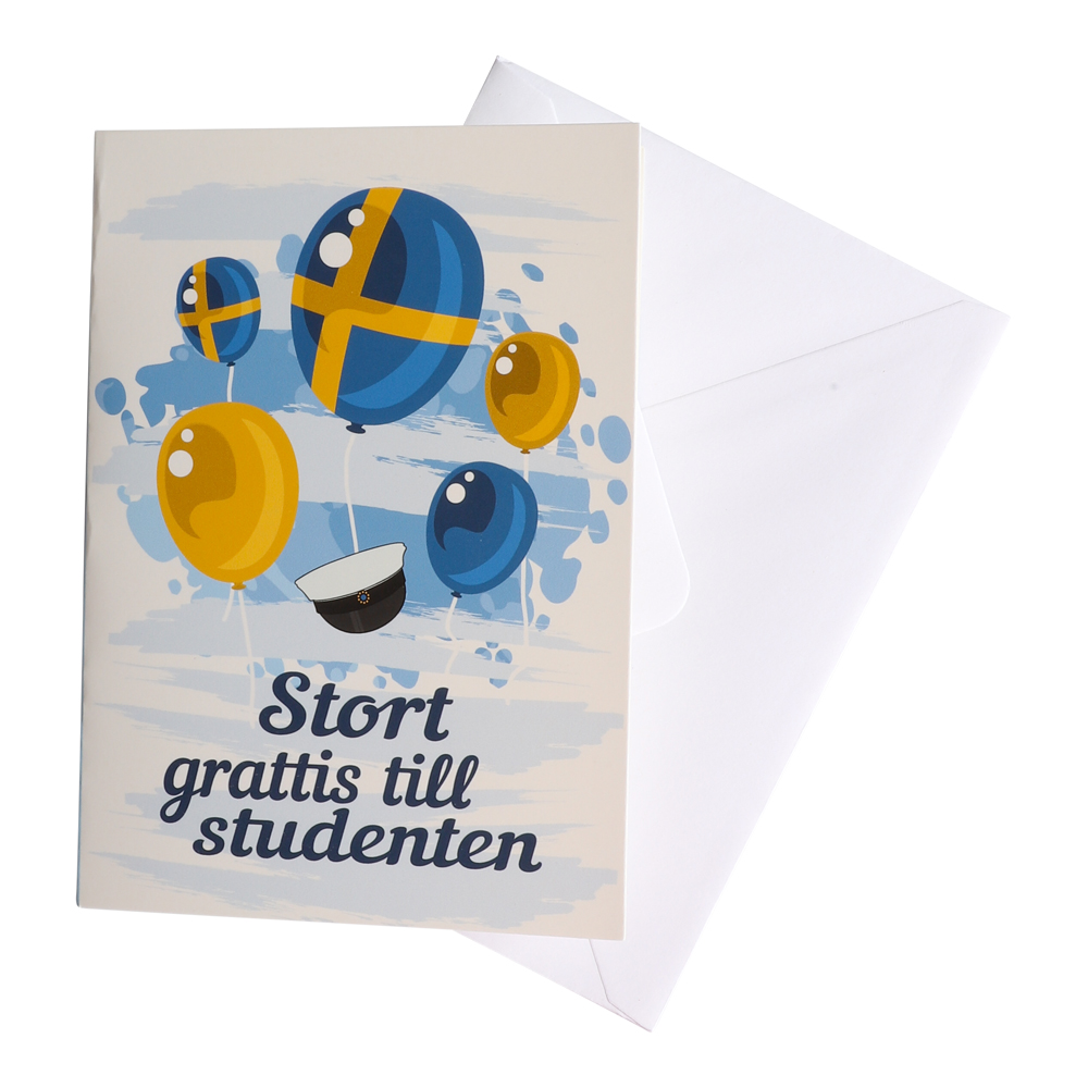 Presentkort "Grattis till Studenten" - Ballonger - PartyDekor