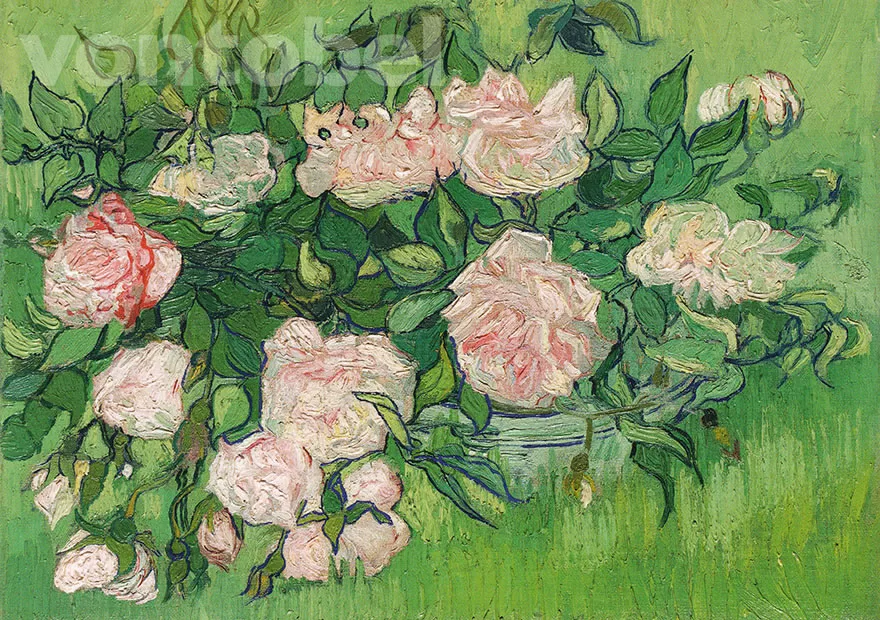 Pink Roses, Vincent van Gogh, Greeting Card - paperme.se