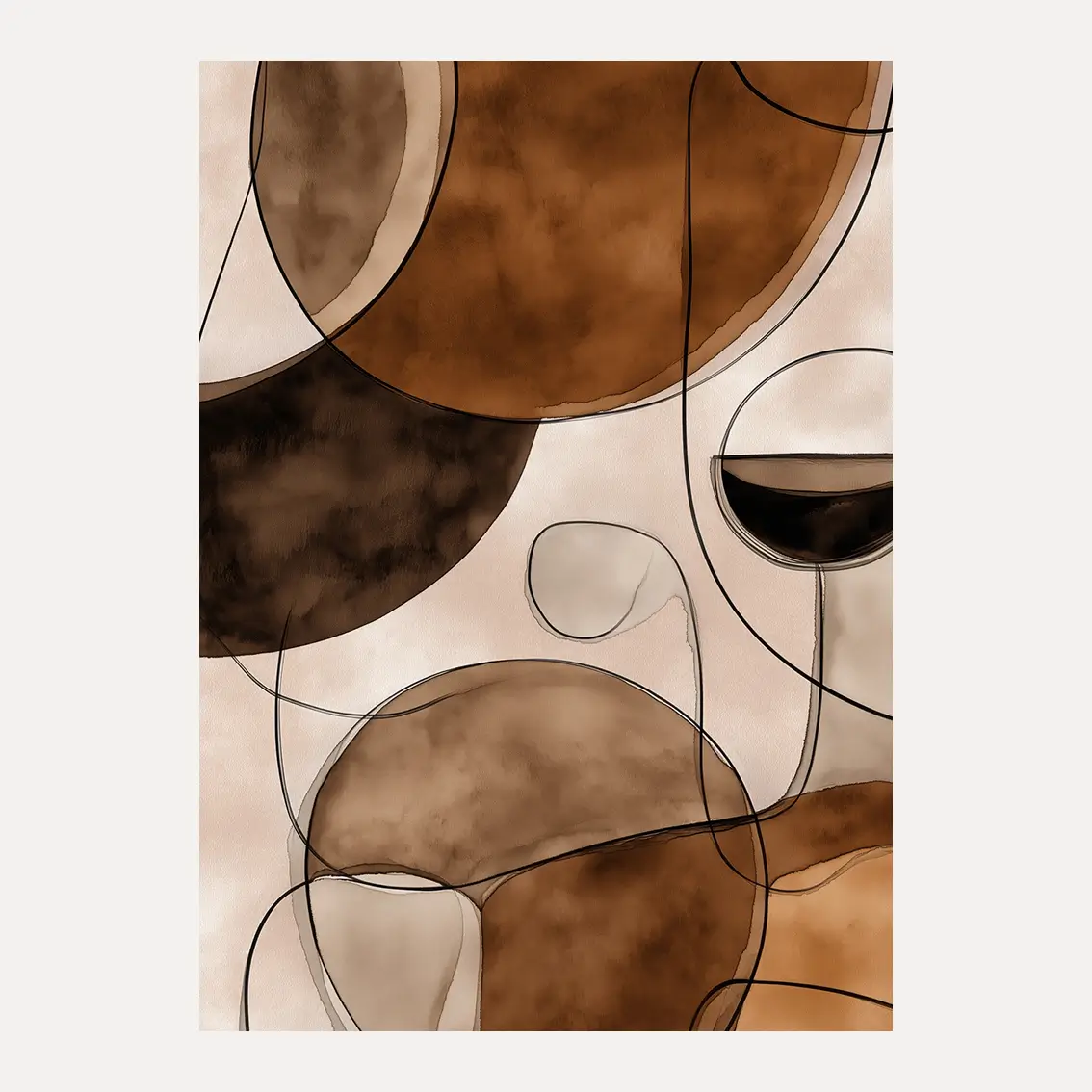 Poster soft brown forms