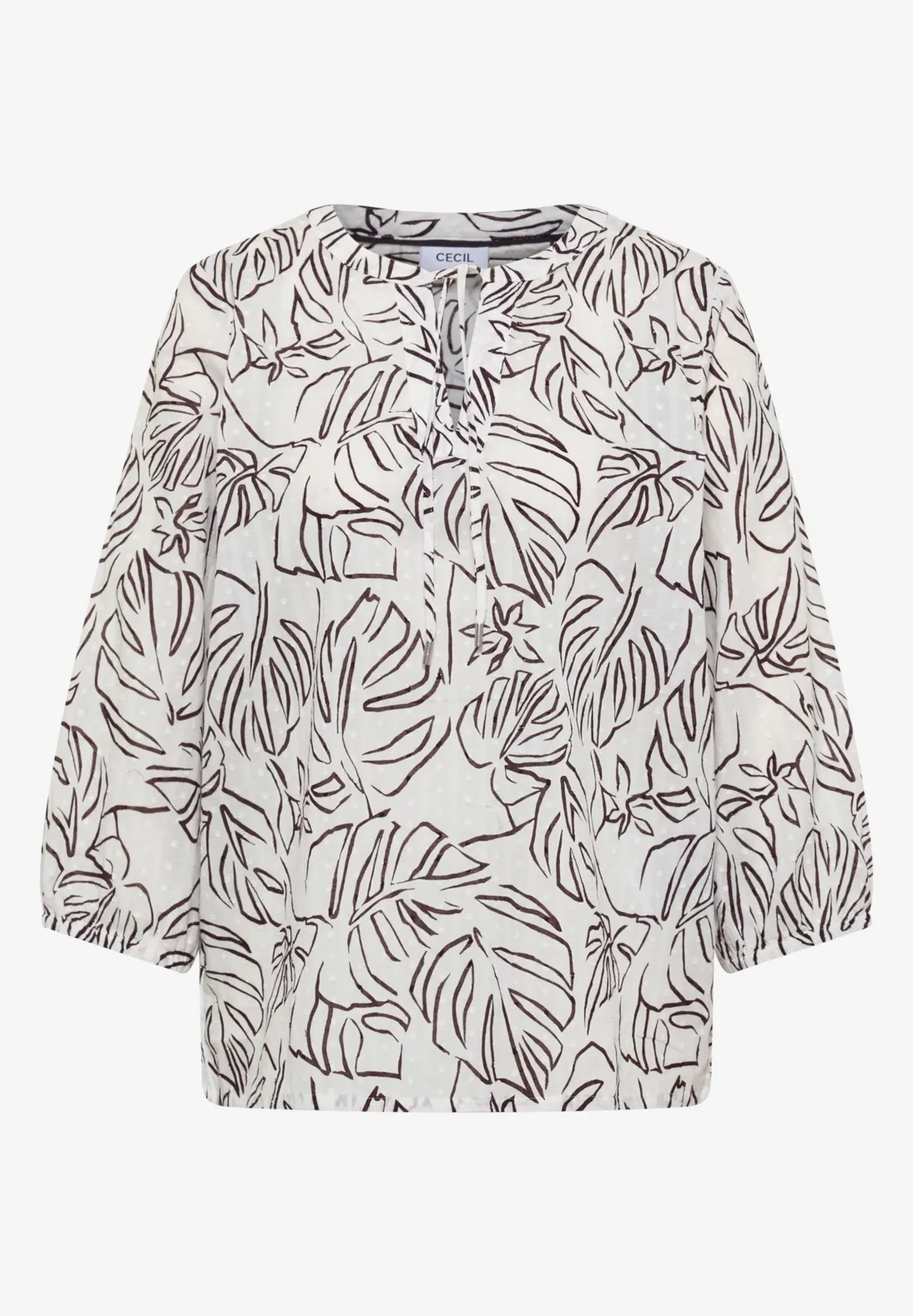 TOS Print Tunic Blouse - Light Alabaster White - Cecil - Casa Oliv