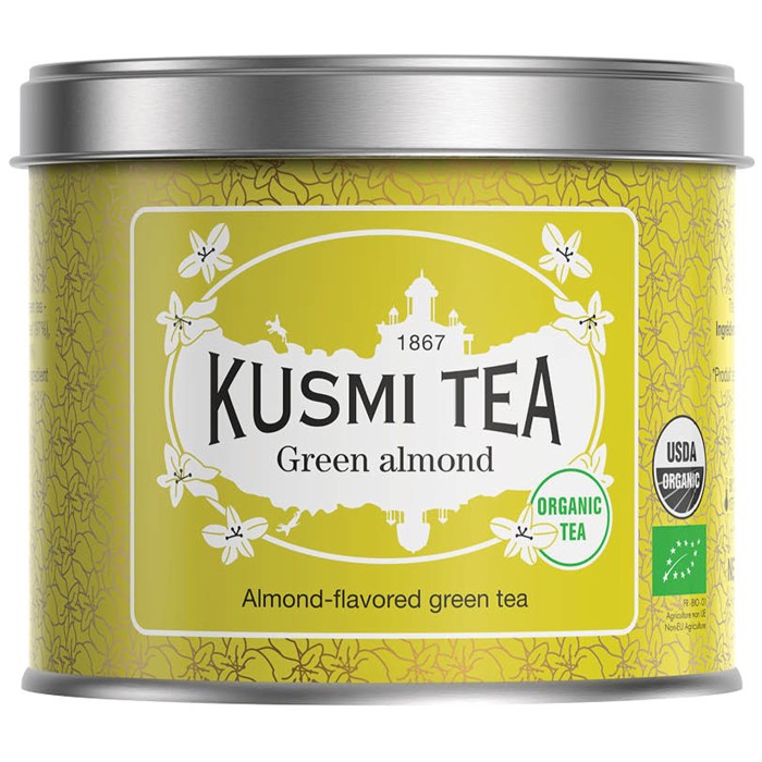 KUSMI ALMOND GREEN TEA - Sköna Gertruds Te & Kaffe Online