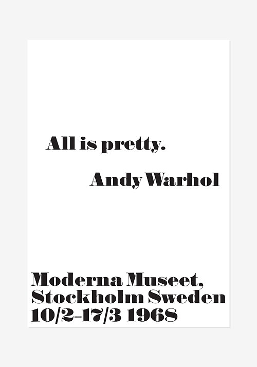Poster, Andy Warhol, All is pretty - Moderna Museets Butik