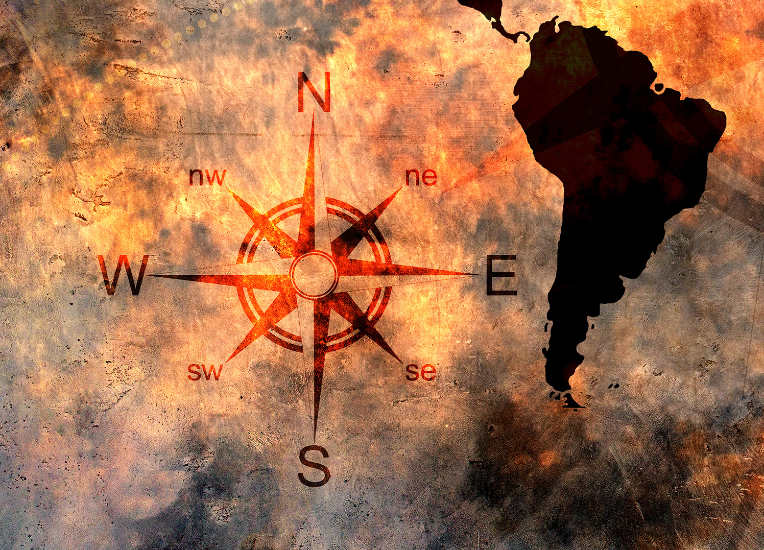 Lerretsbilde - The world map "Magma" - | Canvasbutik.no