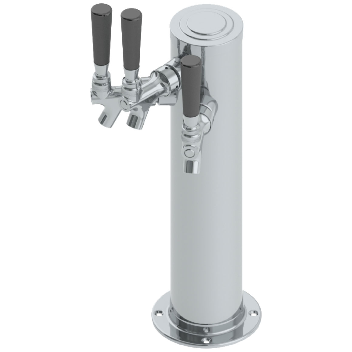 Triple-faucet chrome beer column - Mr. Malt