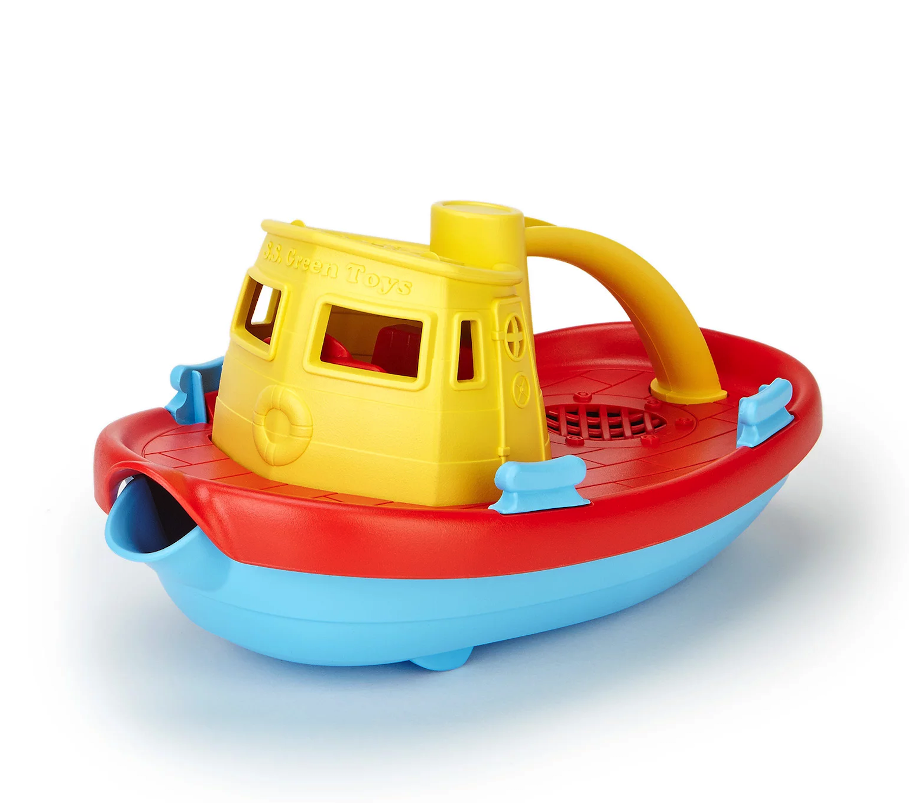 Badleksak båt och vattenkanna i ett från GreenToys