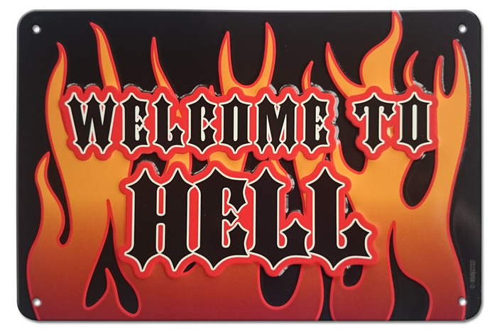 Welcome to Hell Tin Sign - Rockzone