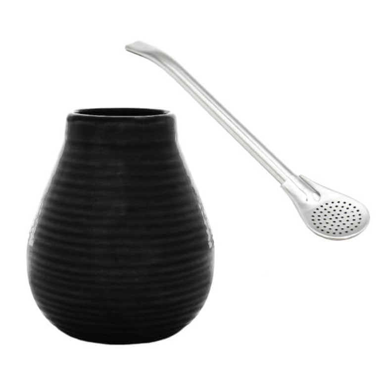 Yerba Maté Kit - Mate Very Berry, Svart Matékopp och Bombilla - Tekungen.se