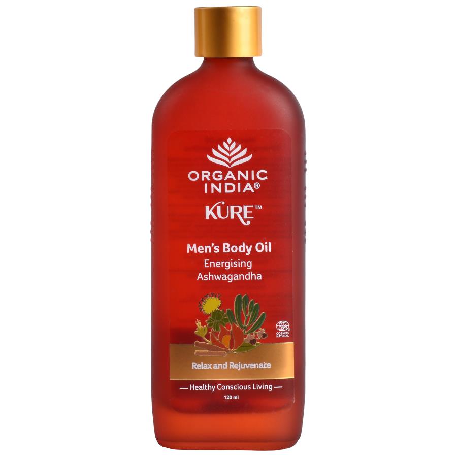 Men's Body Oil Ashwagandha Eko. 120ml, Organic India - ÅF AyurvedaButiken