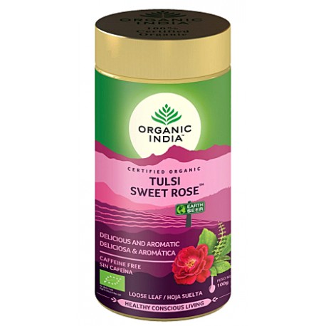 Tulsi Sweet Rose Tea Org, 100g, Organic India - Organic India