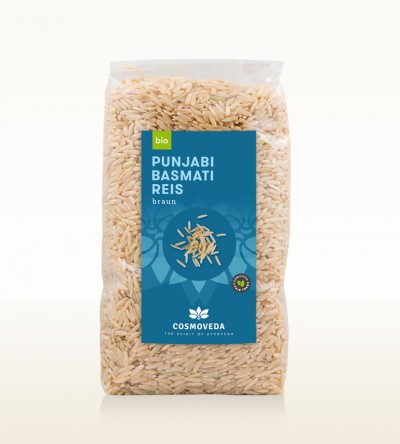 Basmati Ris Brunt Eko. 500g Cosmoveda - AyurvedaButiken