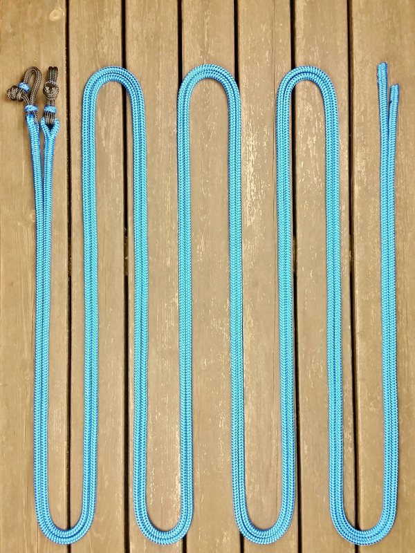 Long split reins with rope connectors - 10 mm - Pilgrimsrep