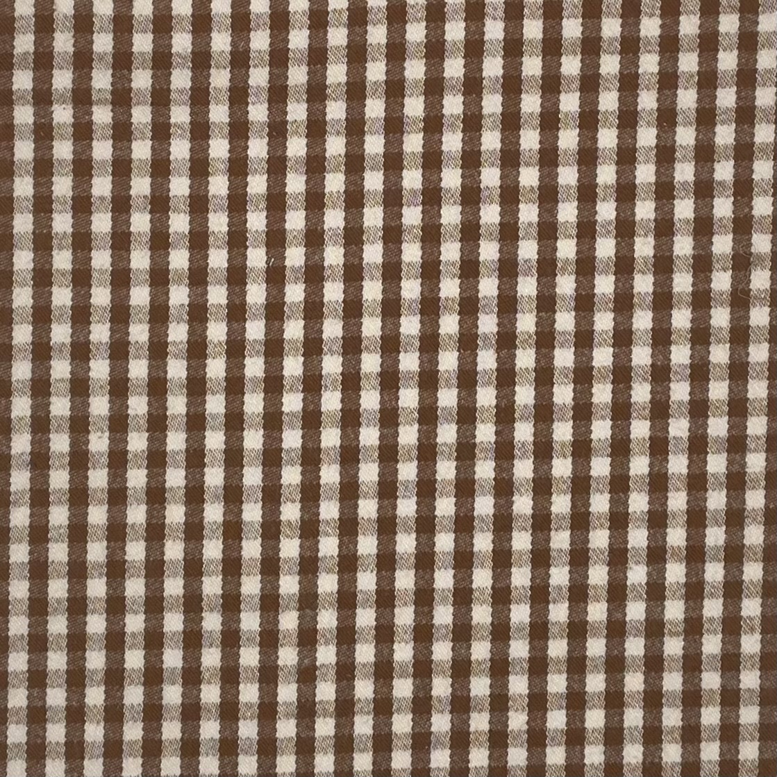 Gingham Check Flannel Brown - Rekotex