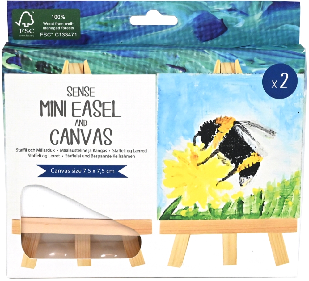 Mini Canvas Duk med Stafli 2-pack - Leksakshuset