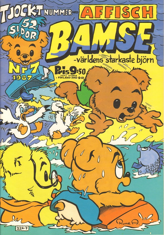 Bamse nr 7 1987, Tjockt nummer med Affisch! - Seriekällaren
