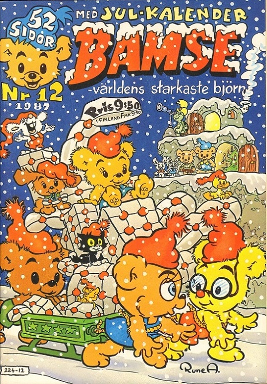 Bamse nr 12 1987, med Jul-kalender - Seriekällaren
