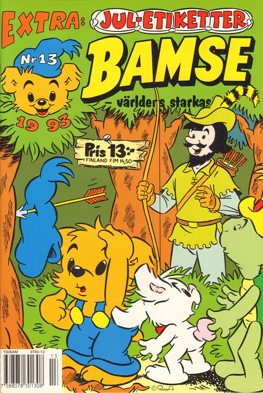 Bamse nr 13 1993, Extra: Jul-etiketter - Seriekällaren