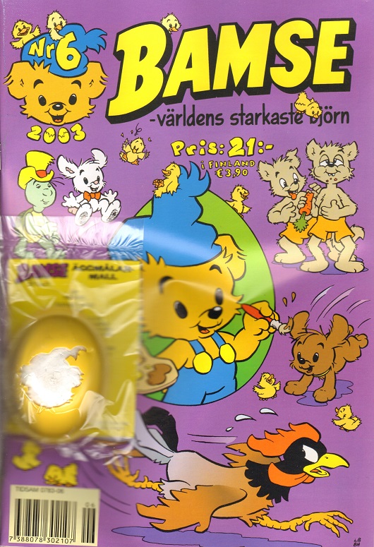 Bamse nr 6 2003, Extra: Äggmålarmall! - Seriekällaren