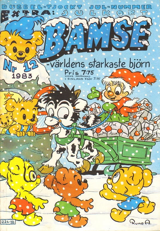 Bamse nr 12 1983, Dubbeltjockt julnummer med Julkort! - Seriekällaren