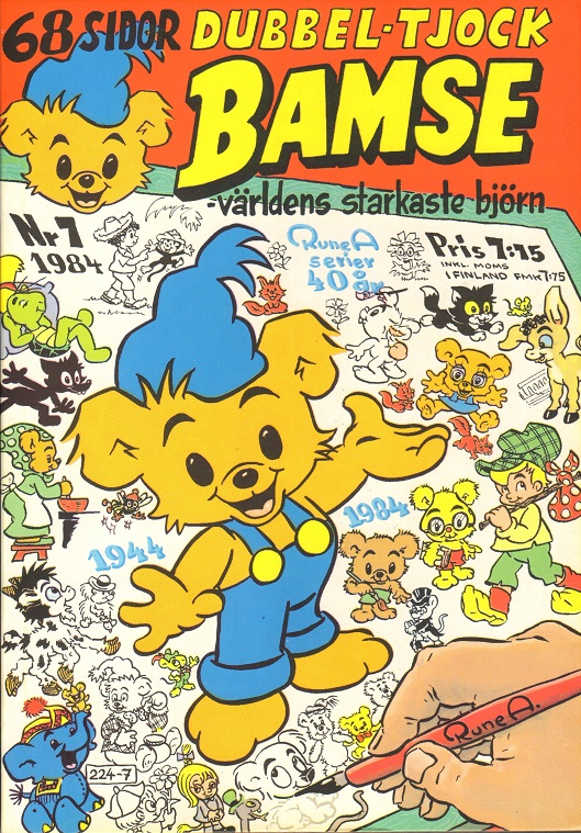 Bamse nr 7 1984, Dubbeltjockt nummer! - Seriekällaren