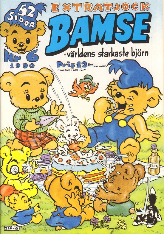 Bamse nr 6 1990, Extratjock! 52 sidor - Seriekällaren
