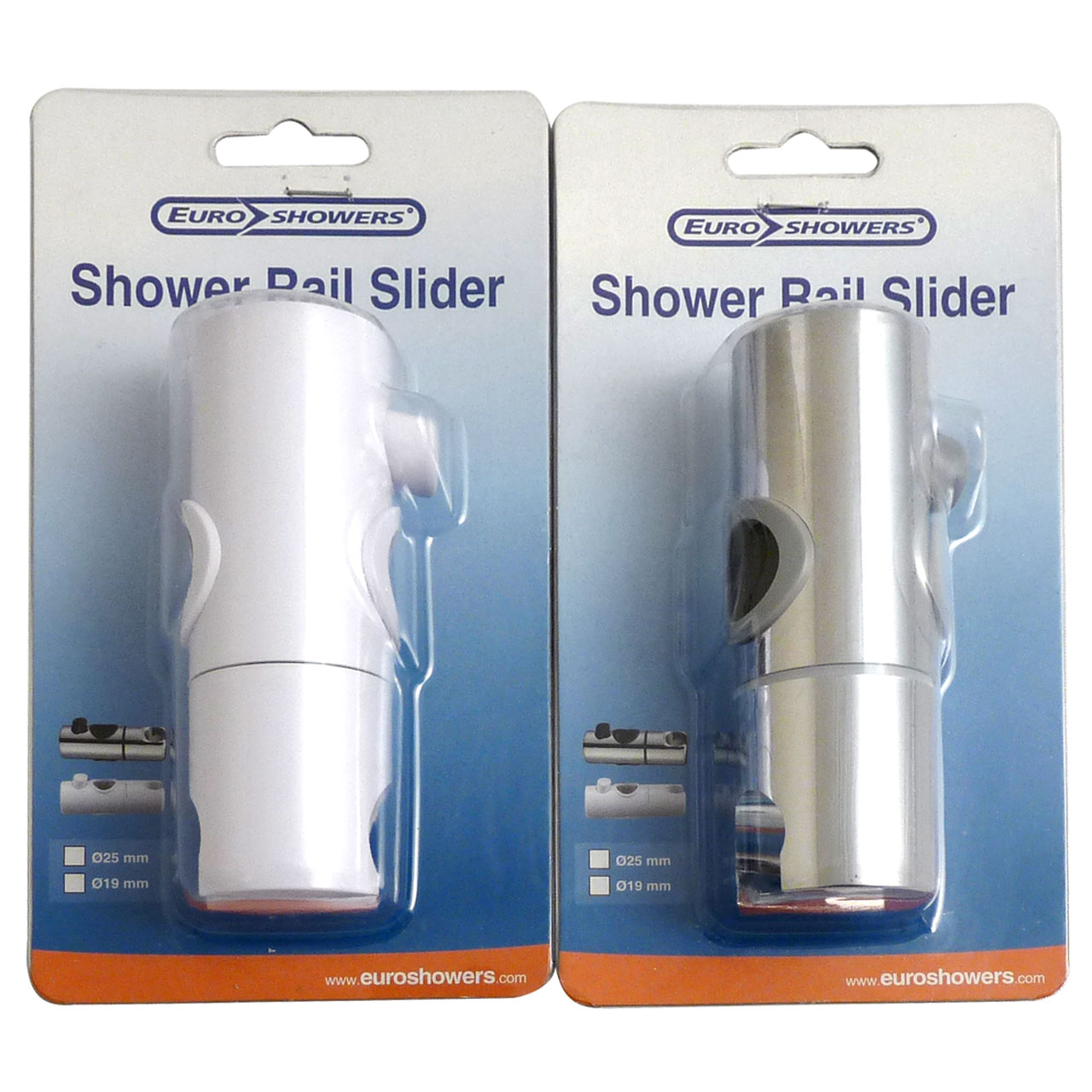 Push Button Slider Ø25mm - white - Euroshowers.COM