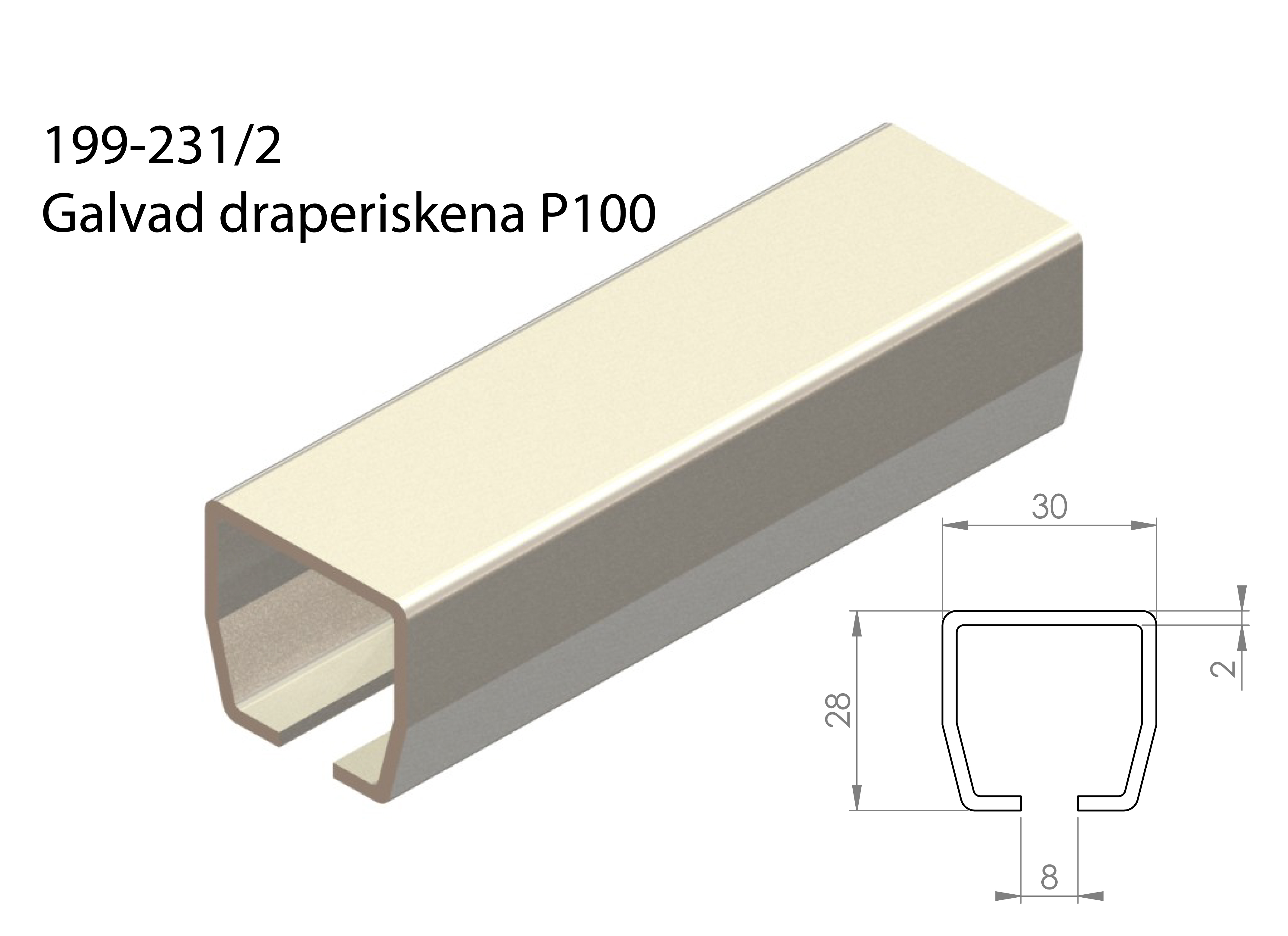 Komplett skensystem P100 till pvc draperi - Tentarp webshop