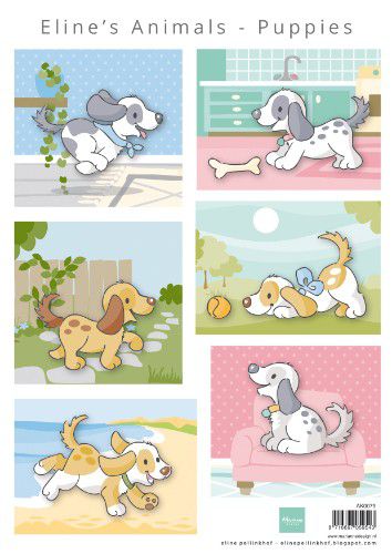 Marianne Design Bildark - Eline‘s Animals Puppies - Scrapkammaren