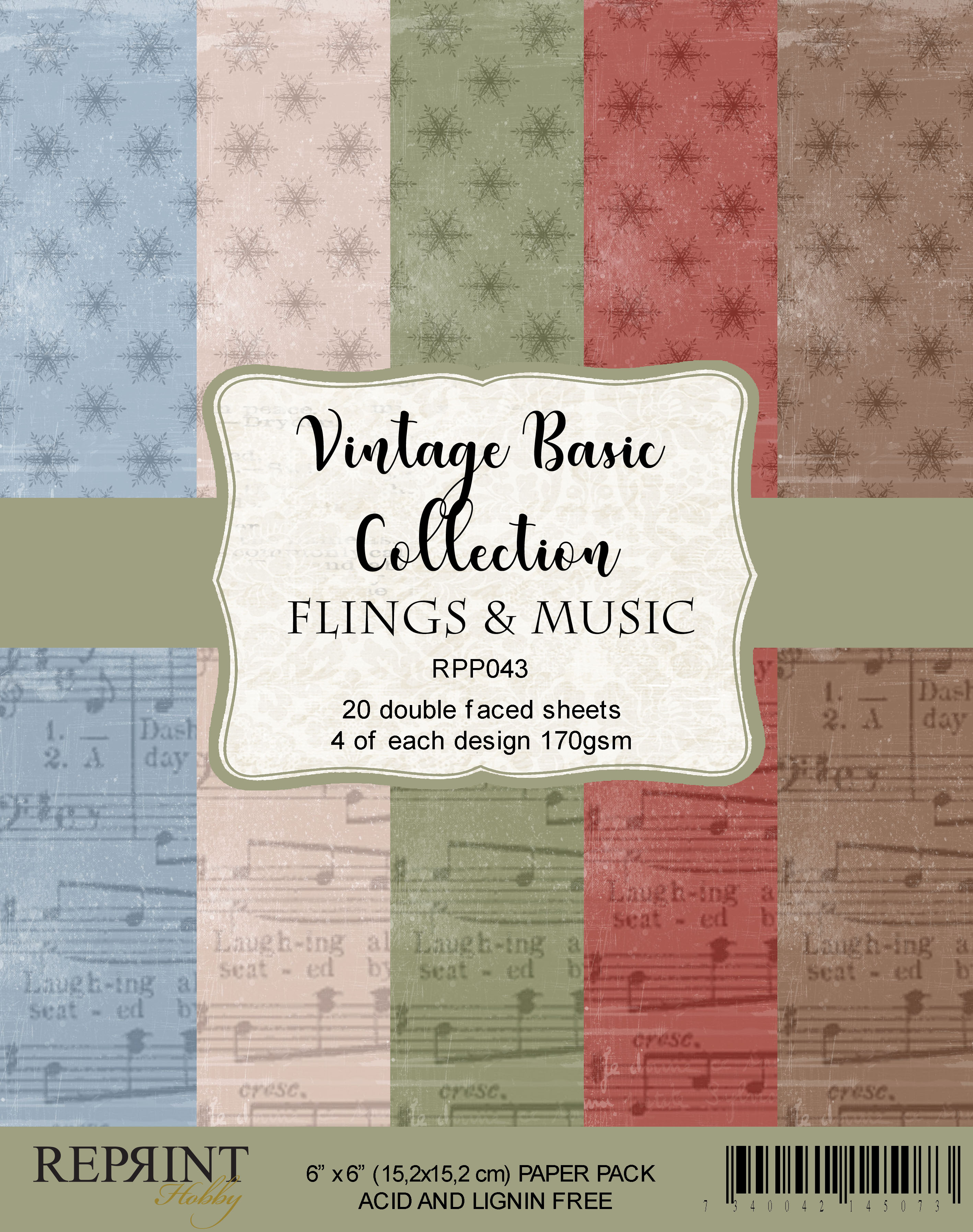 Vintage Basic Collection Fling & Music 6x6 - Reprint Hobby