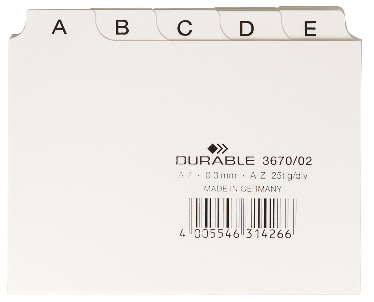 Ledkort A7L vit A-Z - Officestore.se