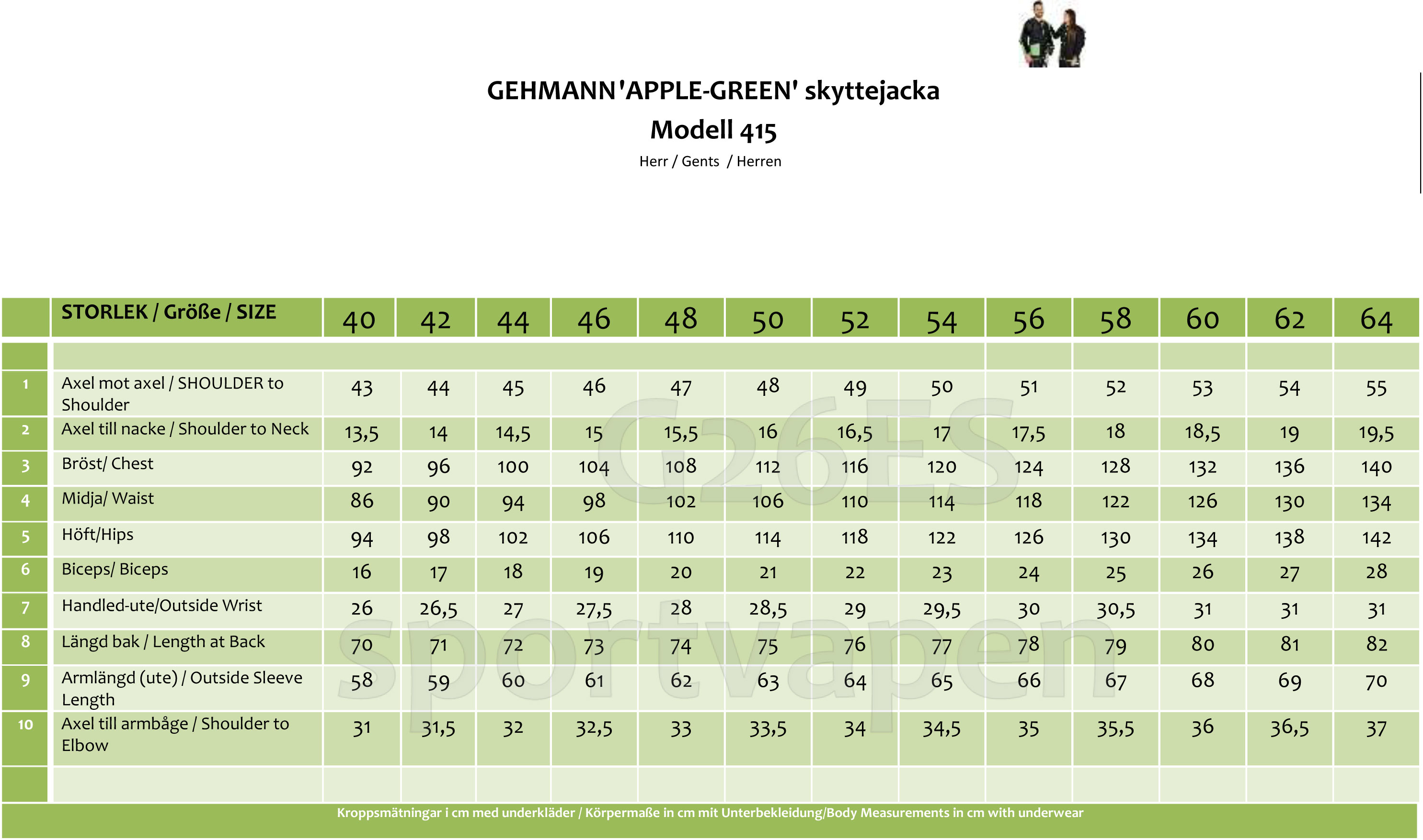 415 GEHMANN modell Herr - NAGGES SPORTVAPEN HB